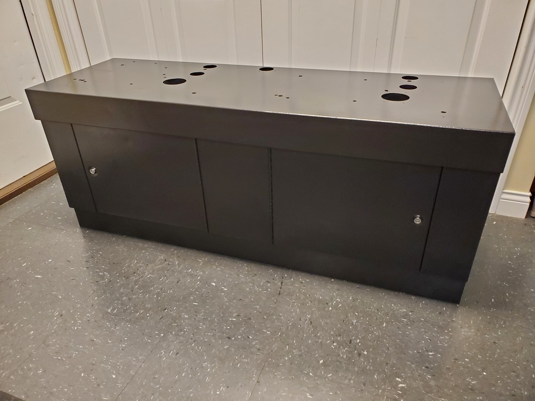 BLACK ALL SQUARE TOP DUAL SLOT MACHINE STAND - BASE WITH LOCKS & KEY ...