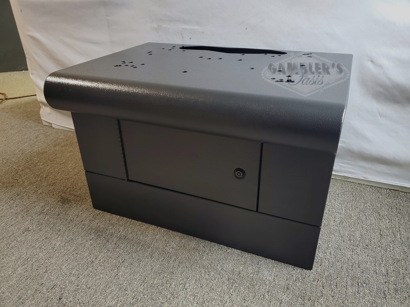 BLACK ORIGINAL SINGLE DOOR METAL BULL NOSE SLOT MACHINE STAND - BASE ...