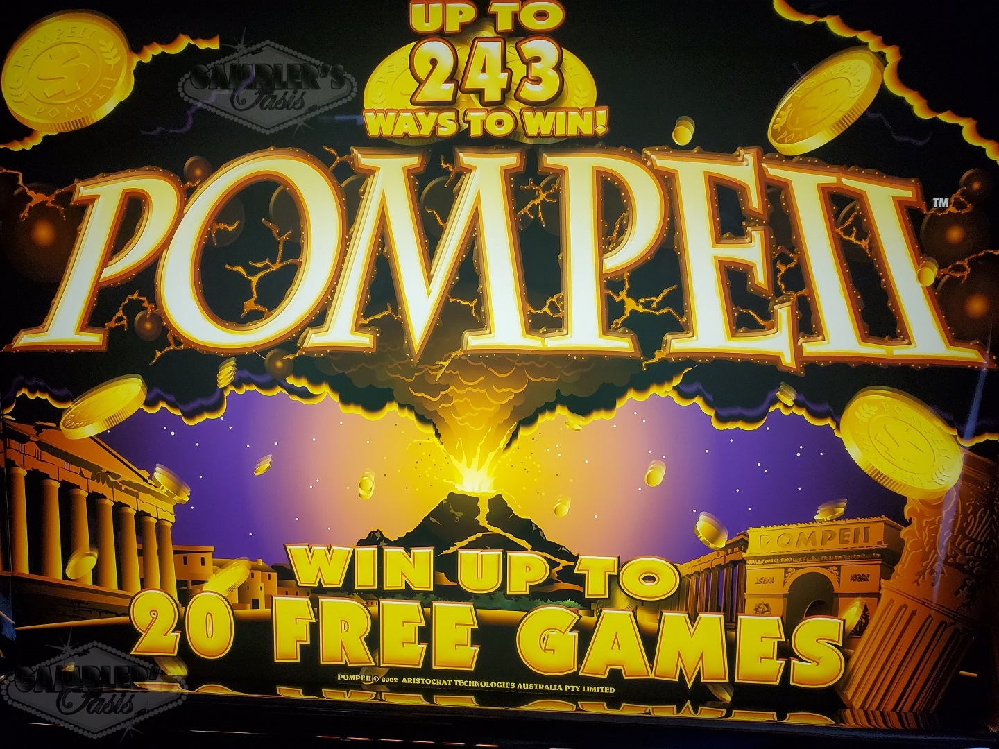 ARISTOCRAT POMPEII VIDEO SLOT MACHINE For Sale • Gambler's Oasis USA