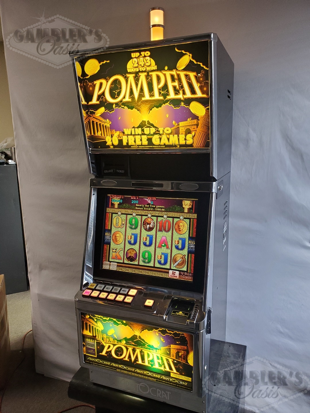 ARISTOCRAT POMPEII VIDEO SLOT MACHINE For Sale • Gambler's Oasis USA