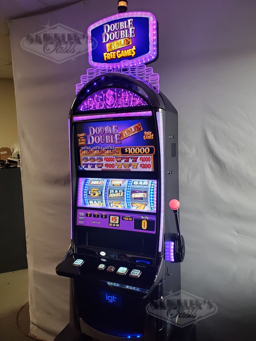 IGT DOUBLE DOUBLE GOLD FREE GAMES FIVE LINE S3000 SLOT MACHINE WITH ...
