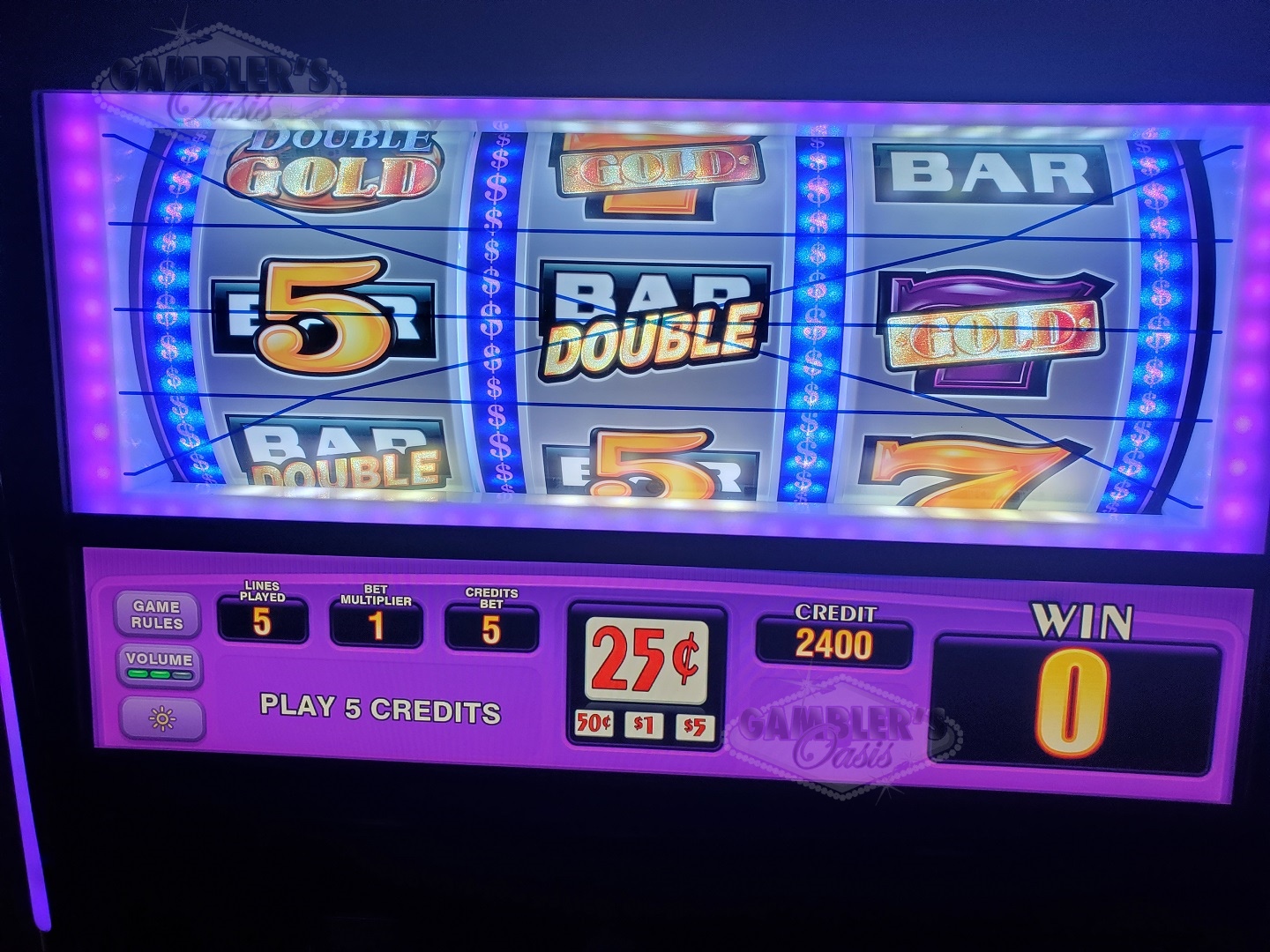 IGT DOUBLE DOUBLE GOLD FREE GAMES FIVE LINE S3000 SLOT MACHINE WITH ...