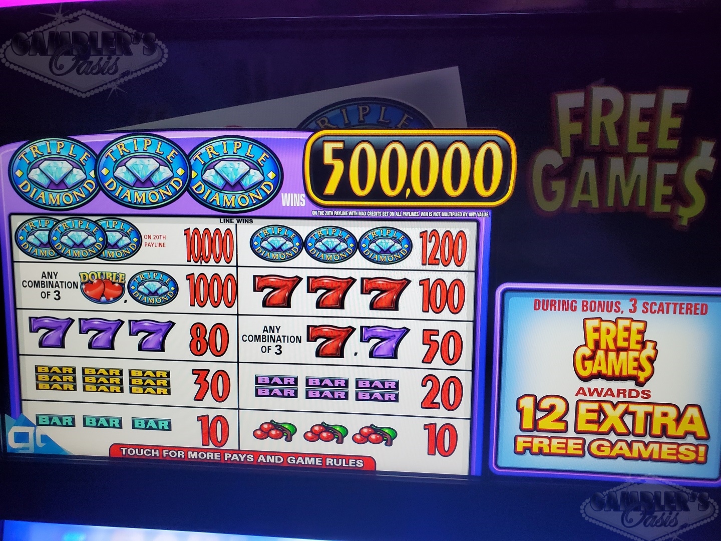 IGT I LOVE TRIPLE DIAMOND FREE GAMES S3000 SLOT MACHINE For Sale ...