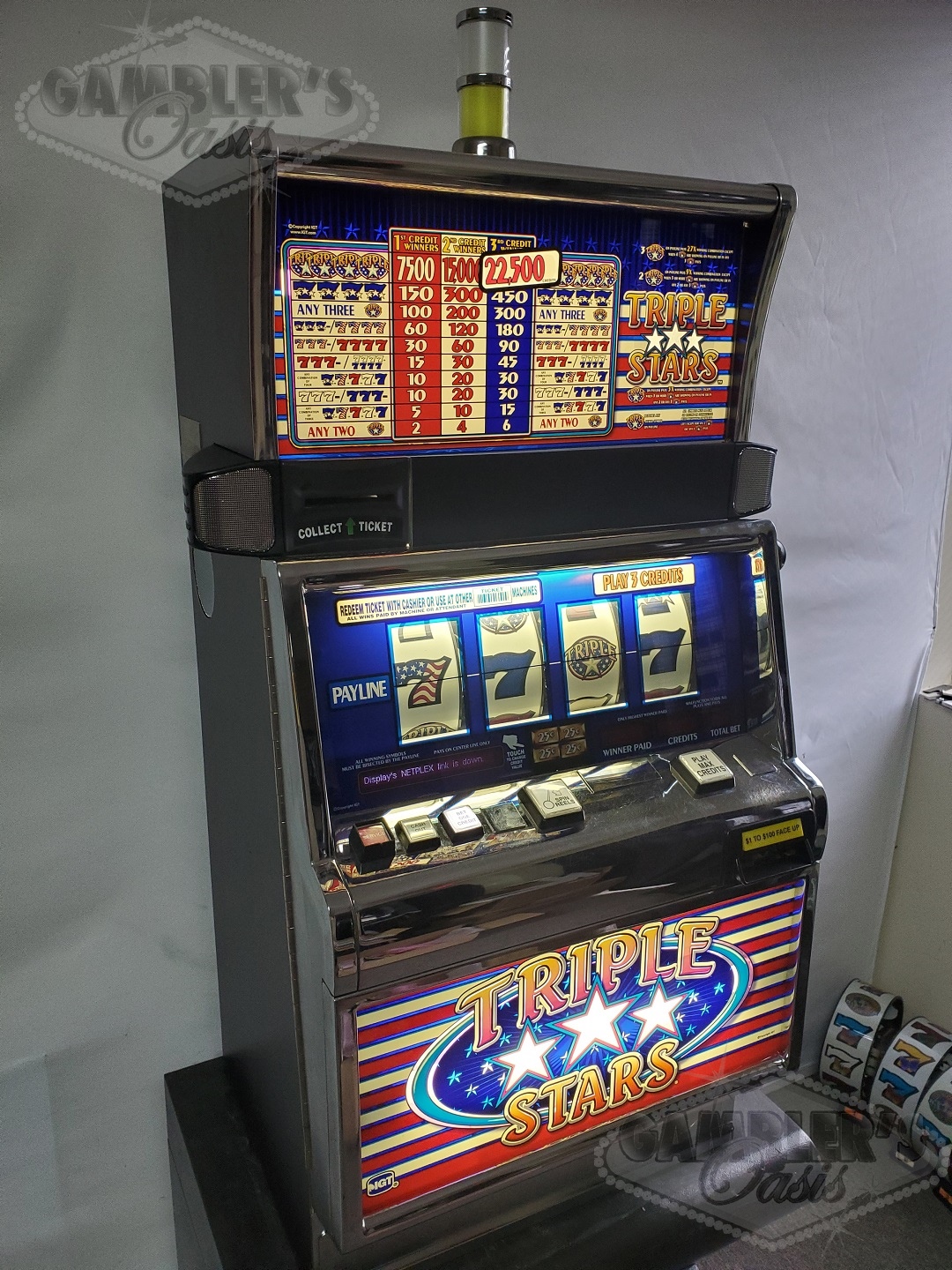 IGT TRIPLE STARS FOUR REEL S2000 SLOT MACHINE For Sale • Gambler's ...